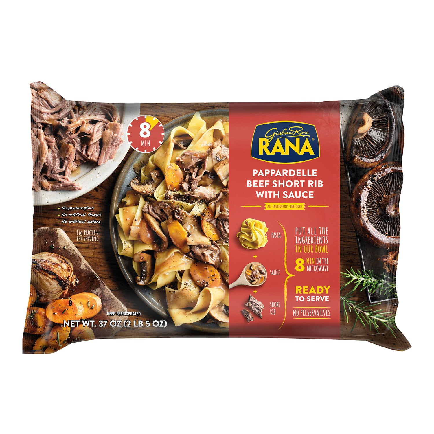 Giovanni Rana Pappardelle, Short Ribs, & Sauce Ready Meal, 37 oz ...