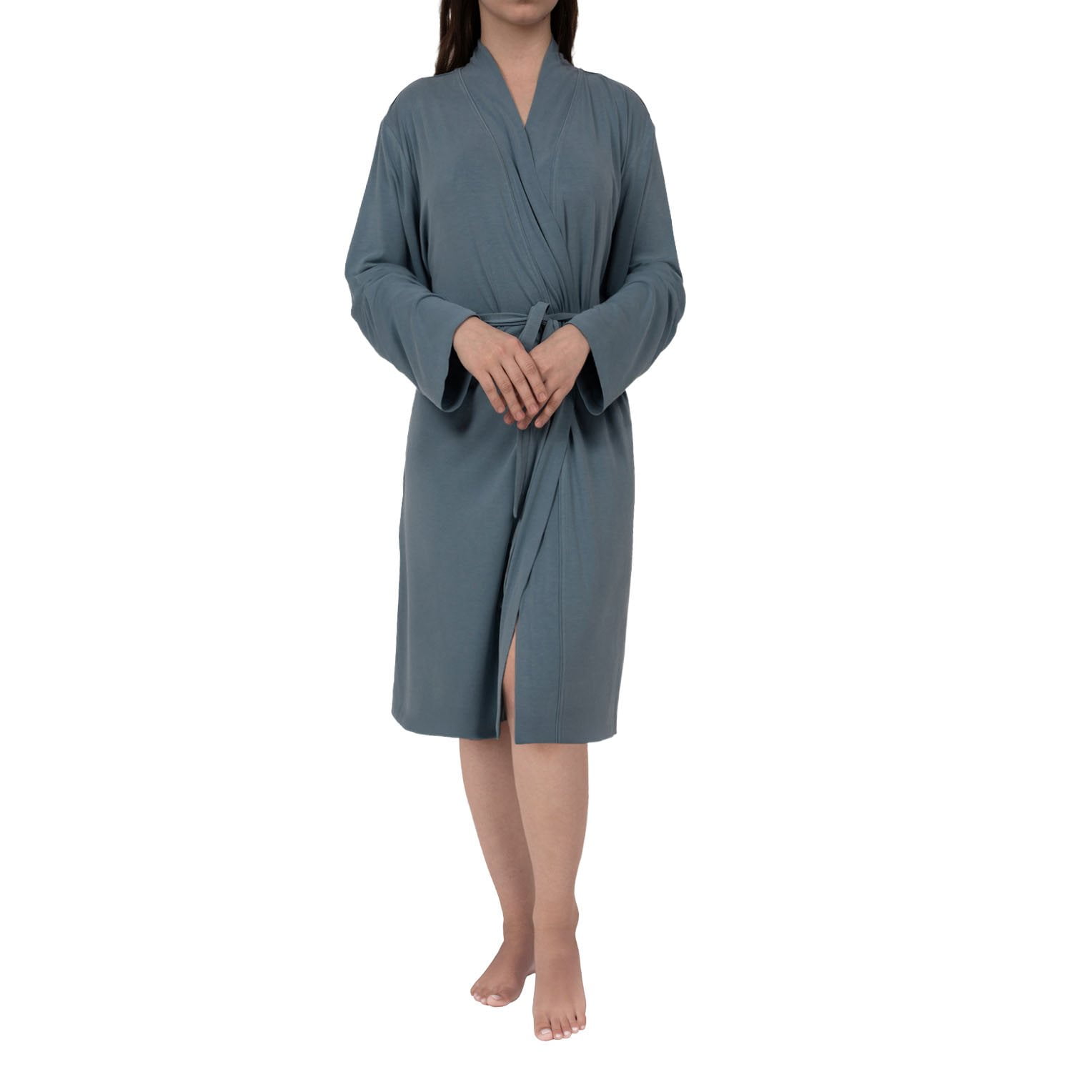 Barefoot Dreams Malibu Collection Sand-Washed Jersey Knit Midi Robe ...
