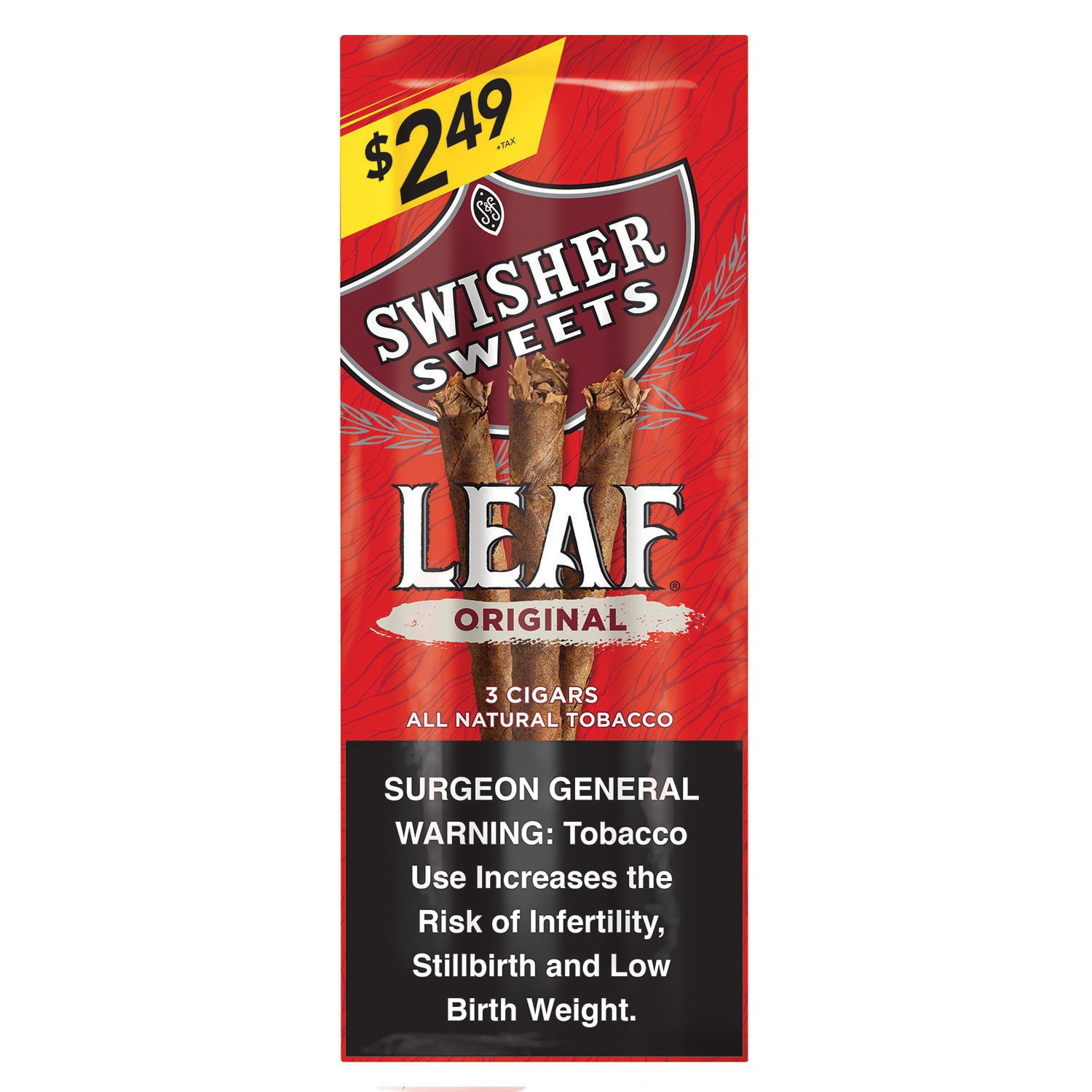 Swisher Sweets Leaf Original Cigars, Pre-Priced 3 for $2.49, 3 ct., 10 ...