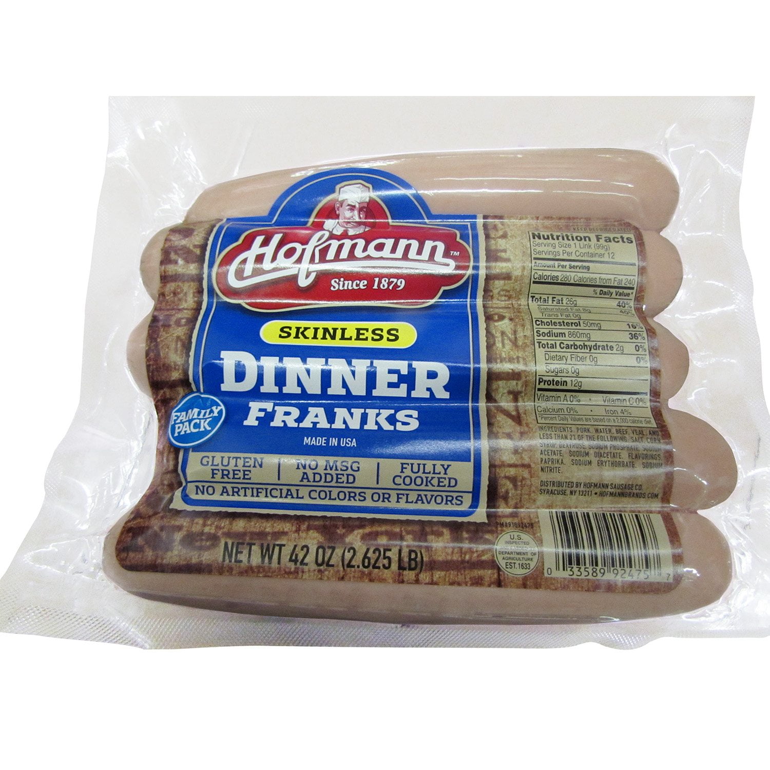 Hofmann Skinless German Dinner Frank 42 oz., 12 ct. - Samsclub.com
