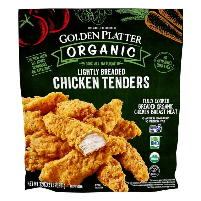 Golden Platter Organic Lightly Breaded Chicken Tenders, Frozen, 2 lbs. - Samsclub.com
