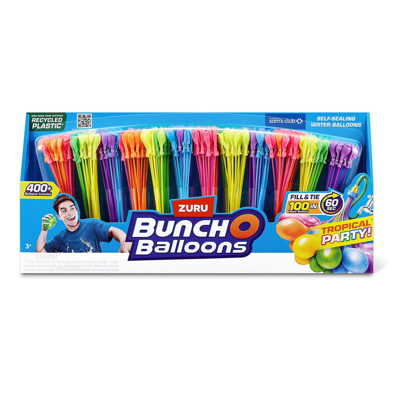Zuru Bunch O Balloons 400+ Rapid-Fill Self-Tying Recyclable Water ...