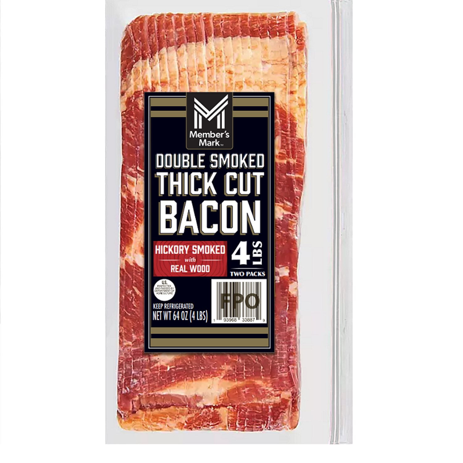 Member's Mark Double Smoked Thick Cut Bacon, 2 lbs., 2 pk. - Samsclub.com