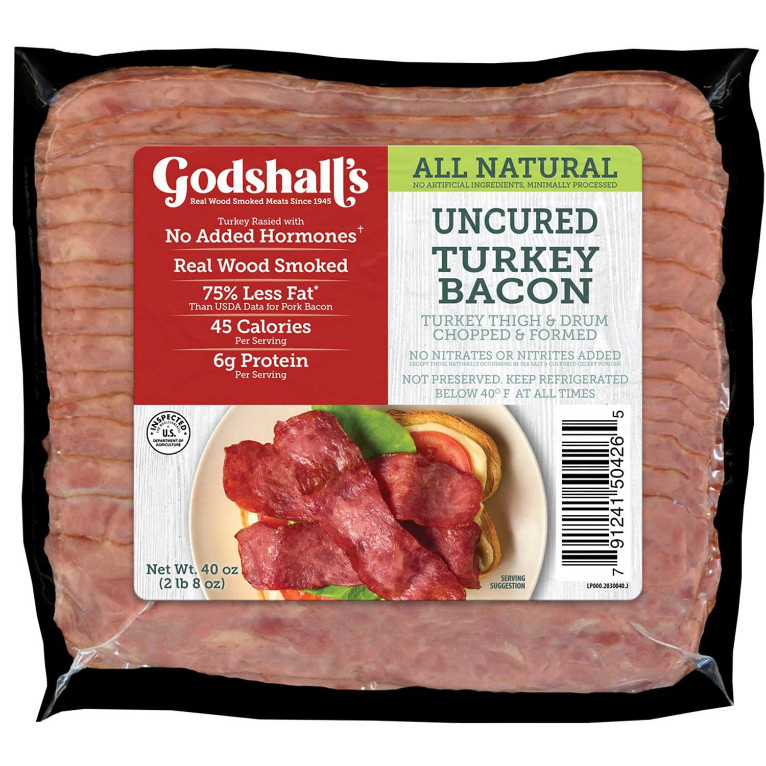 Godshall's Uncured Turkey Bacon 40 oz. - Samsclub.com