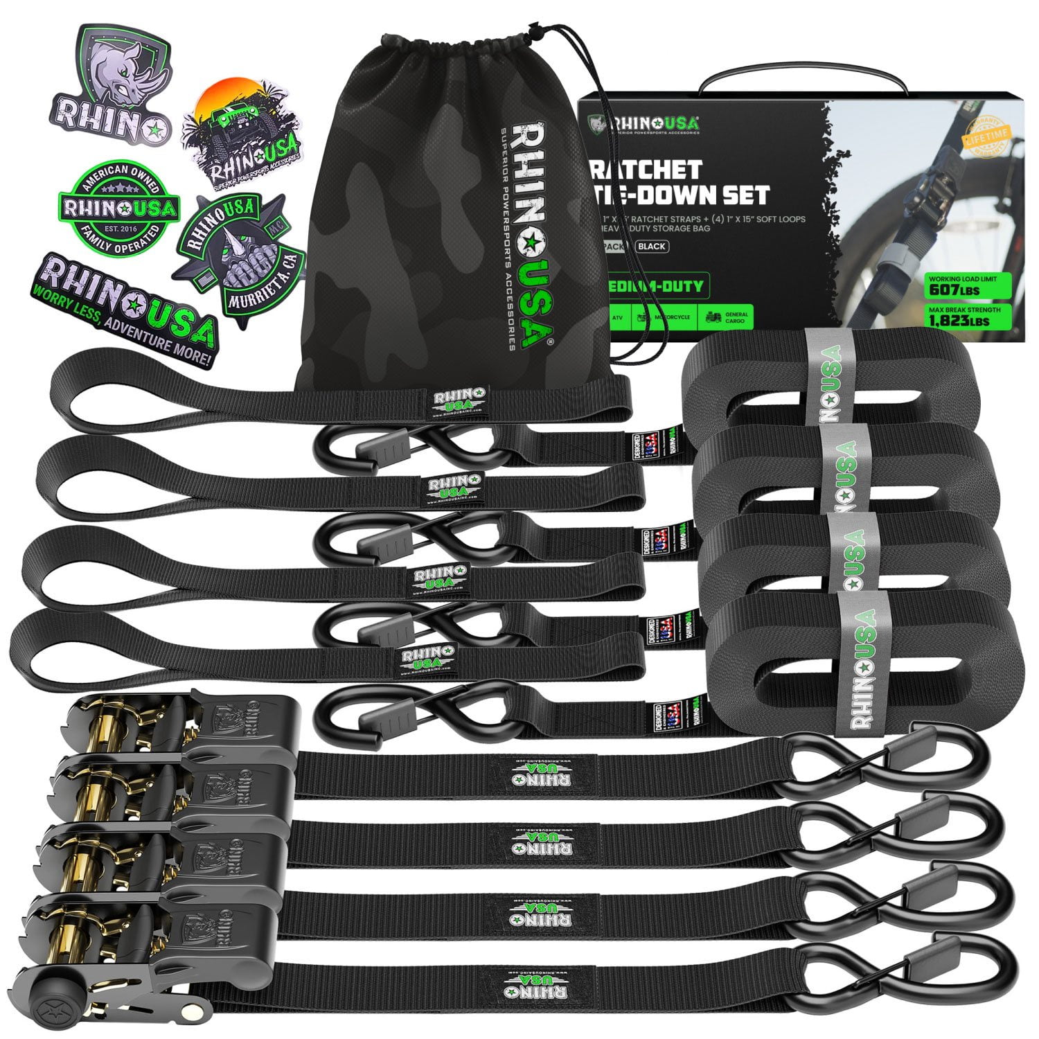 Rhino USA's 4pk Medium Duty Tie Downs - Samsclub.com
