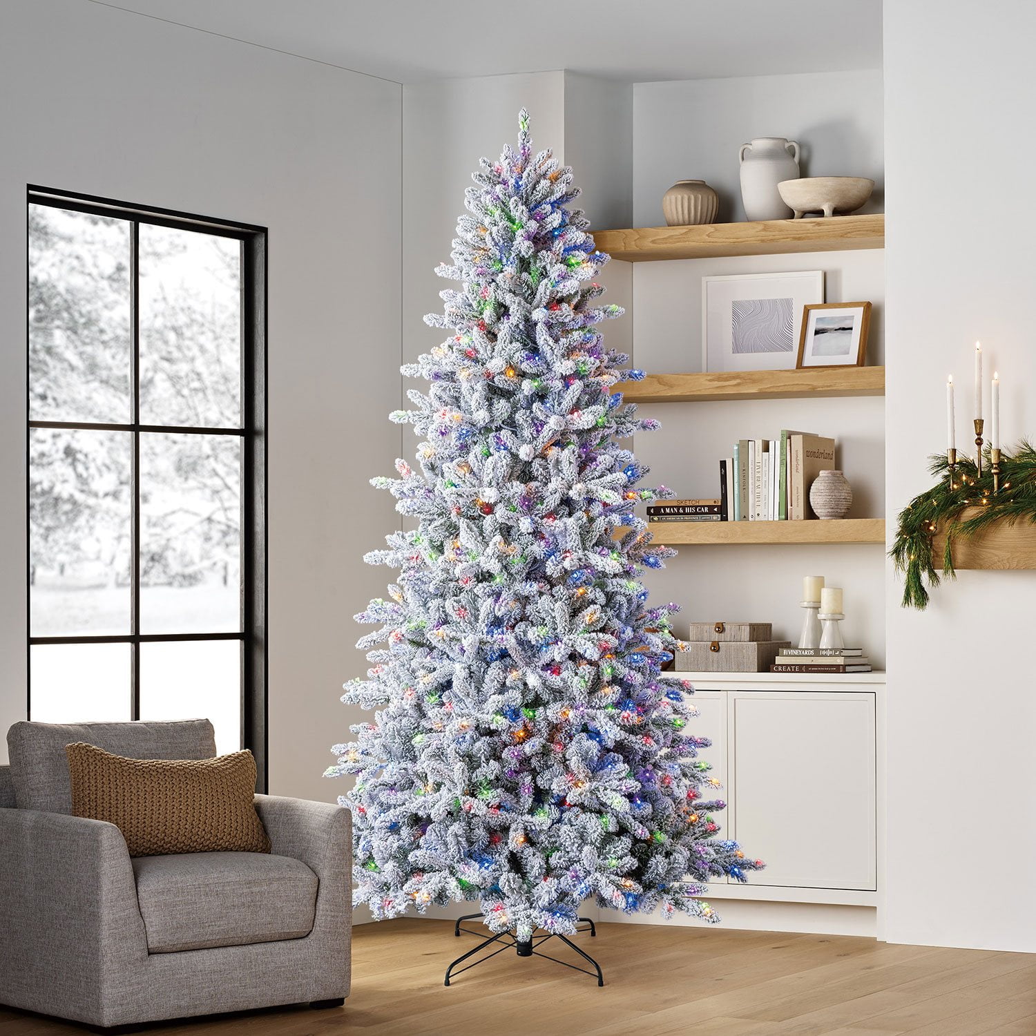 Member's Mark 9' Pre-Lit Flocked Aspen Christmas Tree - Samsclub.com