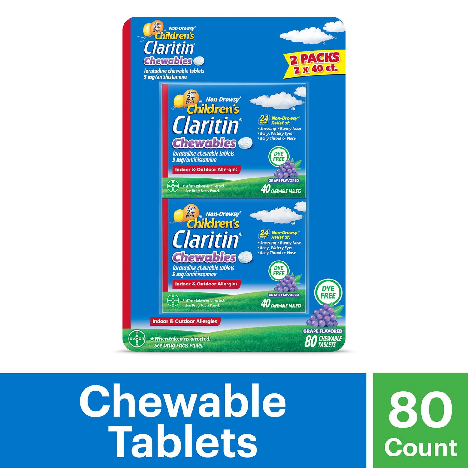 Claritin Children's Chewable Grape Tablets, 80 ct. - Samsclub.com