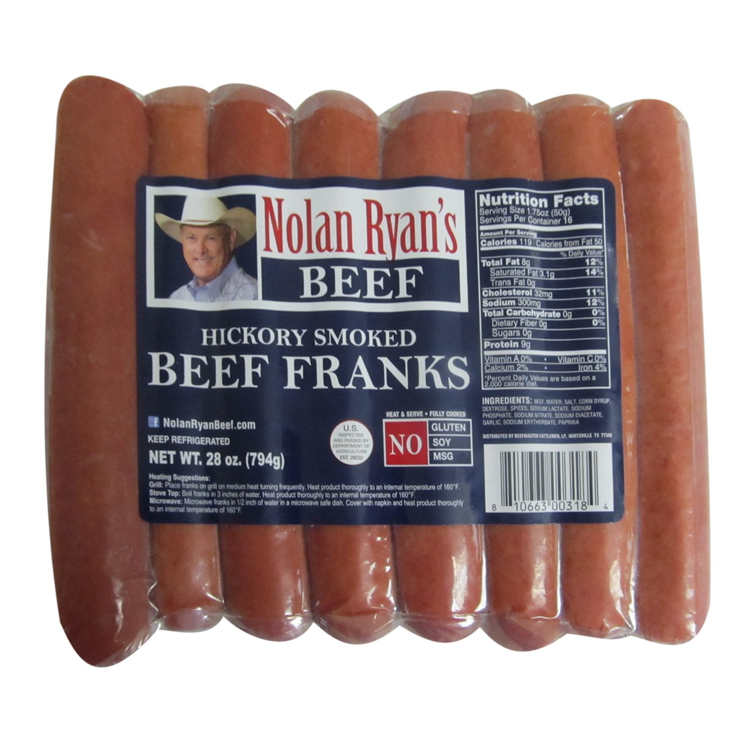 Nolan Ryan's Hickory Smoked Beef Franks - 16 ct. - 28 oz. - Samsclub.com