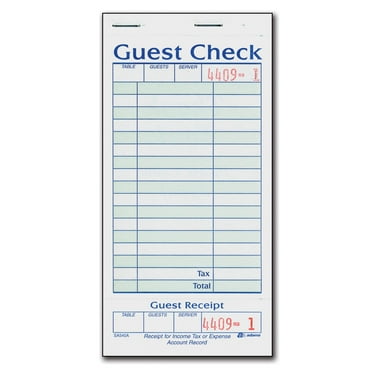 2-Part Carbonless Guest Check - 50 checks/book - 10 pk. - Samsclub.com