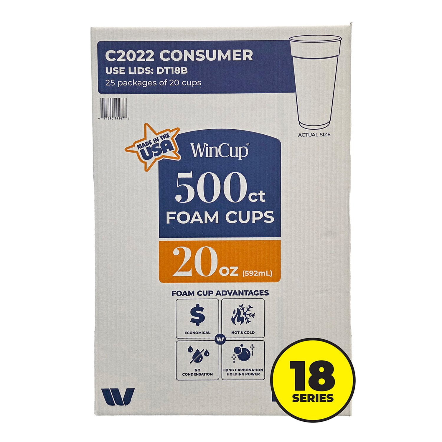 WinCup Foam Drink Cups 18 Series, White, Multi ct. - Samsclub.com