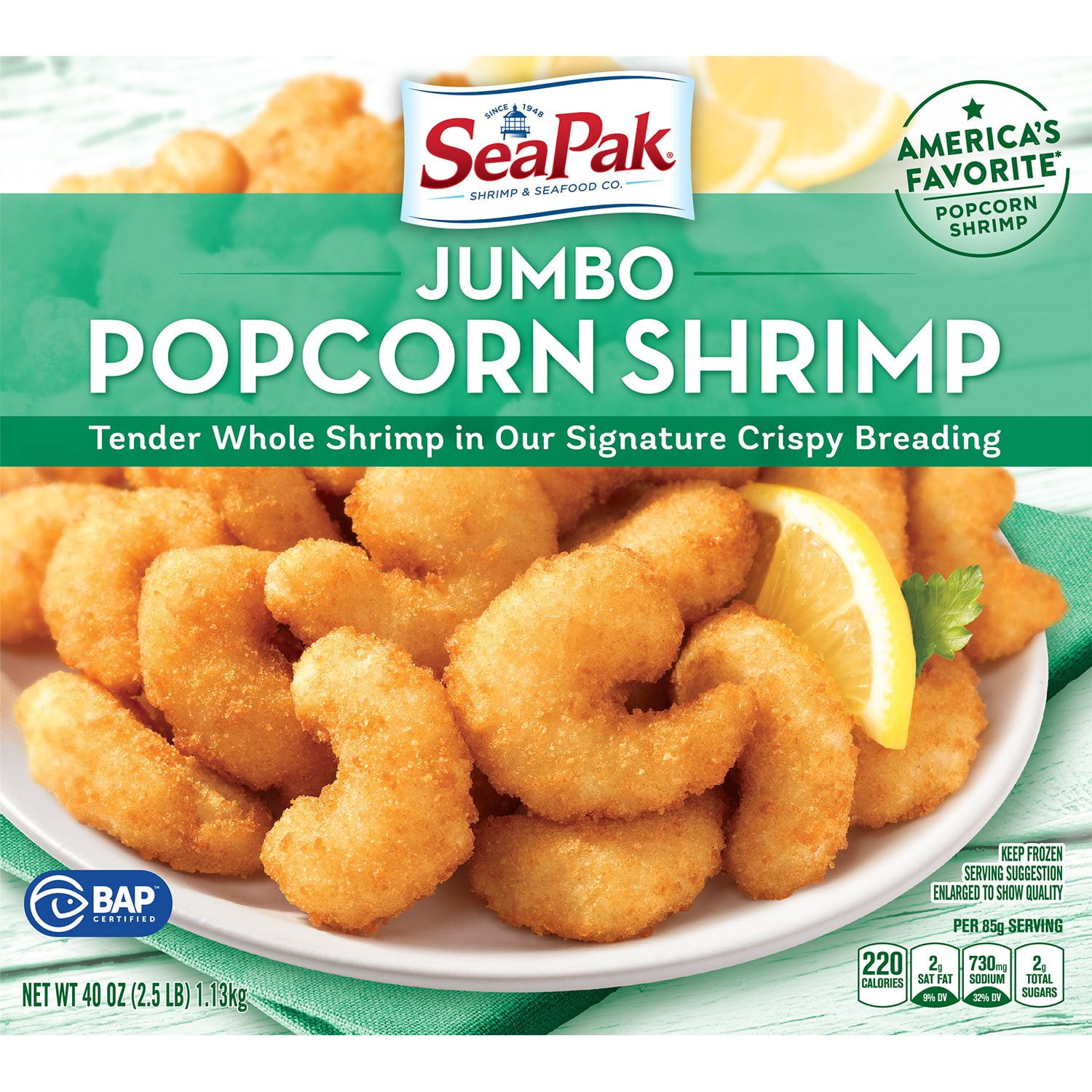 SeaPak Jumbo Popcorn Shrimp, Frozen, 2.5 lbs. - Samsclub.com