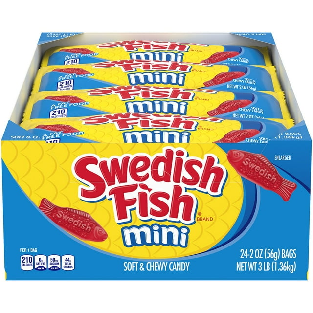 Swedish Fish Soft and Chewy Candy, Mini , 2 oz., 24 pk. - Samsclub.com