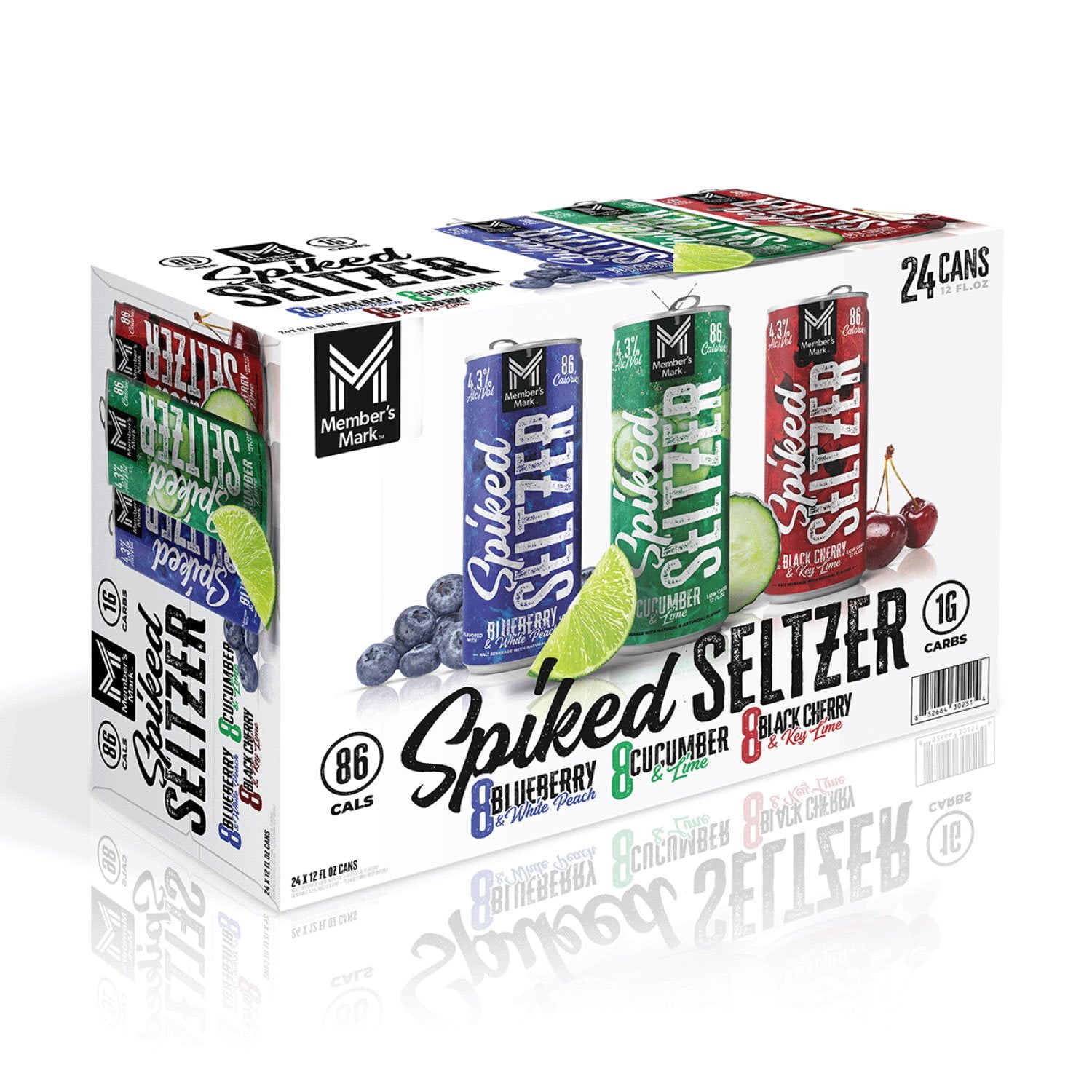 Member's Mark Spiked Seltzer Variety Pack, 12 fl. oz. can, 24 pk ...