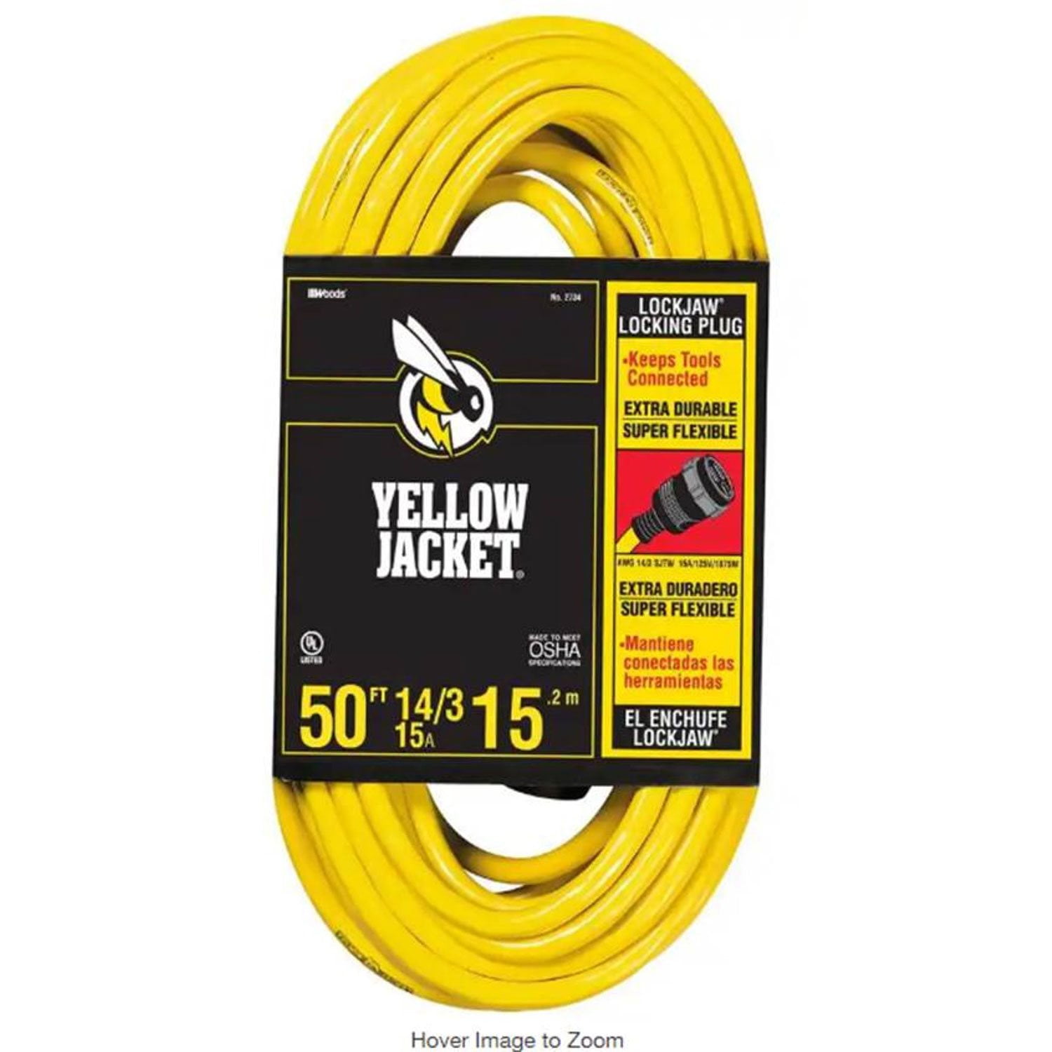 Yellow Jacket Outdoor Heavy-Duty 15 Amp Contractor Extension Cord - 12 ...