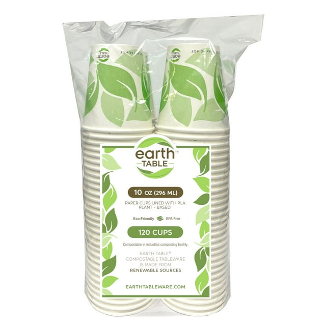 Earth Table Compostable Paper Cups 10 fl. oz., 120 ct. - Samsclub.com