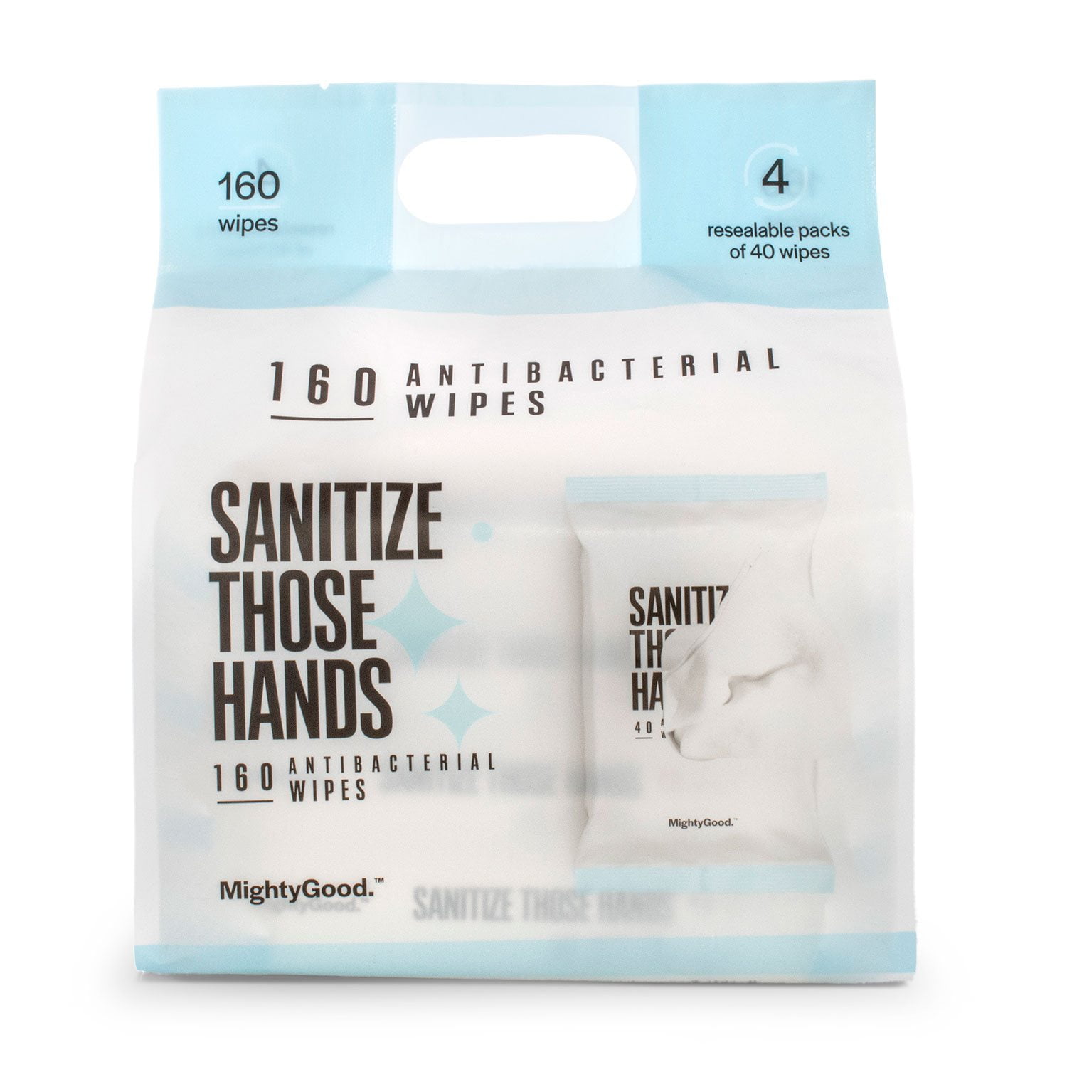 Mighty Good Sanitize Those Hands Antibacterial Wipes (40 ct., ea. 4 pk ...