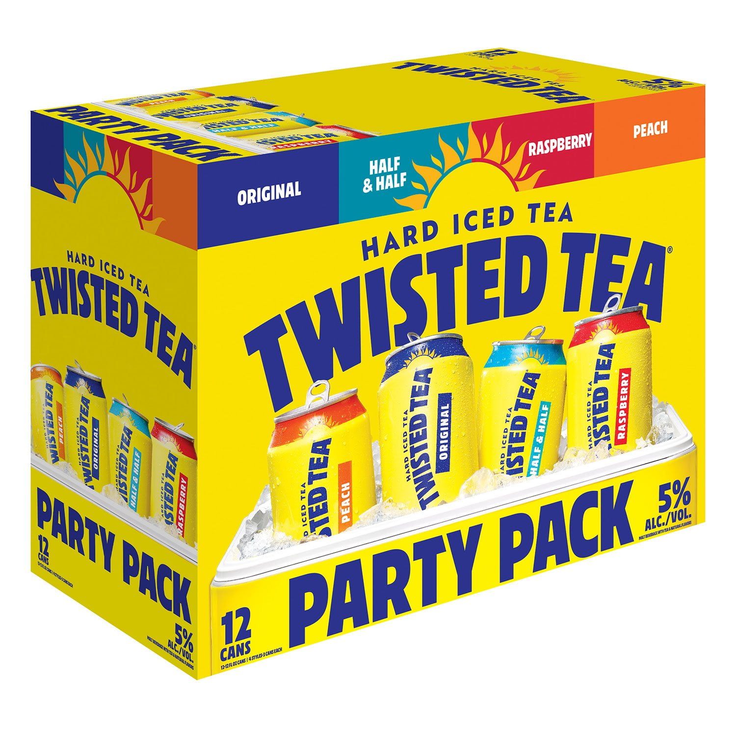 Twisted Tea Party Pack Hard Iced Tea Variety Pack, 12 fl. oz. can, 12 ...